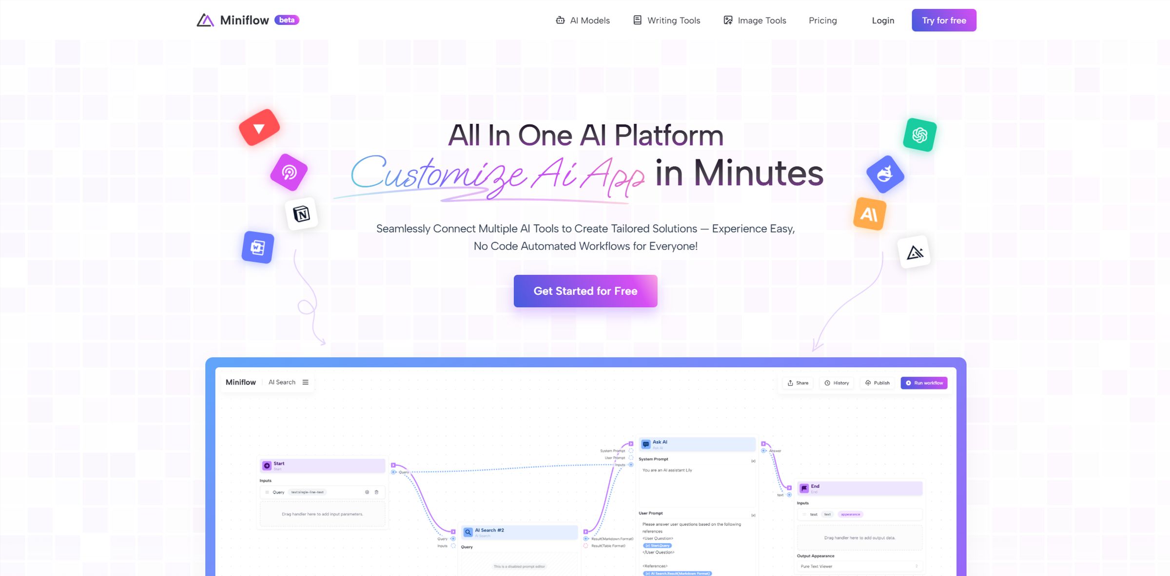 Miniflow AI: Seamlessly Connect Multiple AI Tools to Create Tailored ...