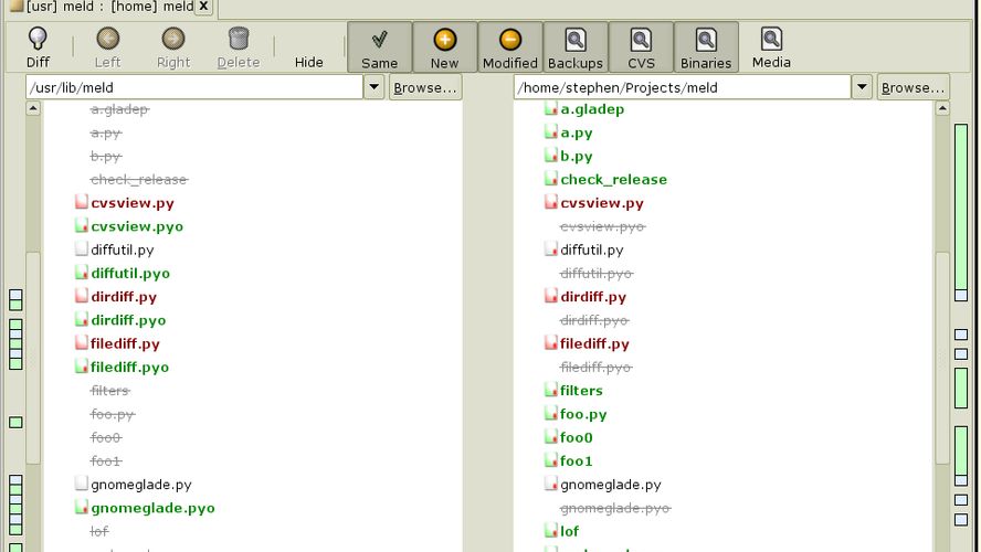 Meld: Open-source, Python-based visual diff and merge tool for comparing files and | AlternativeTo