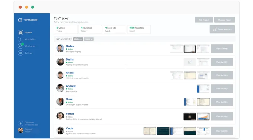 TopTracker: Enables team leads and individuals to | AlternativeTo