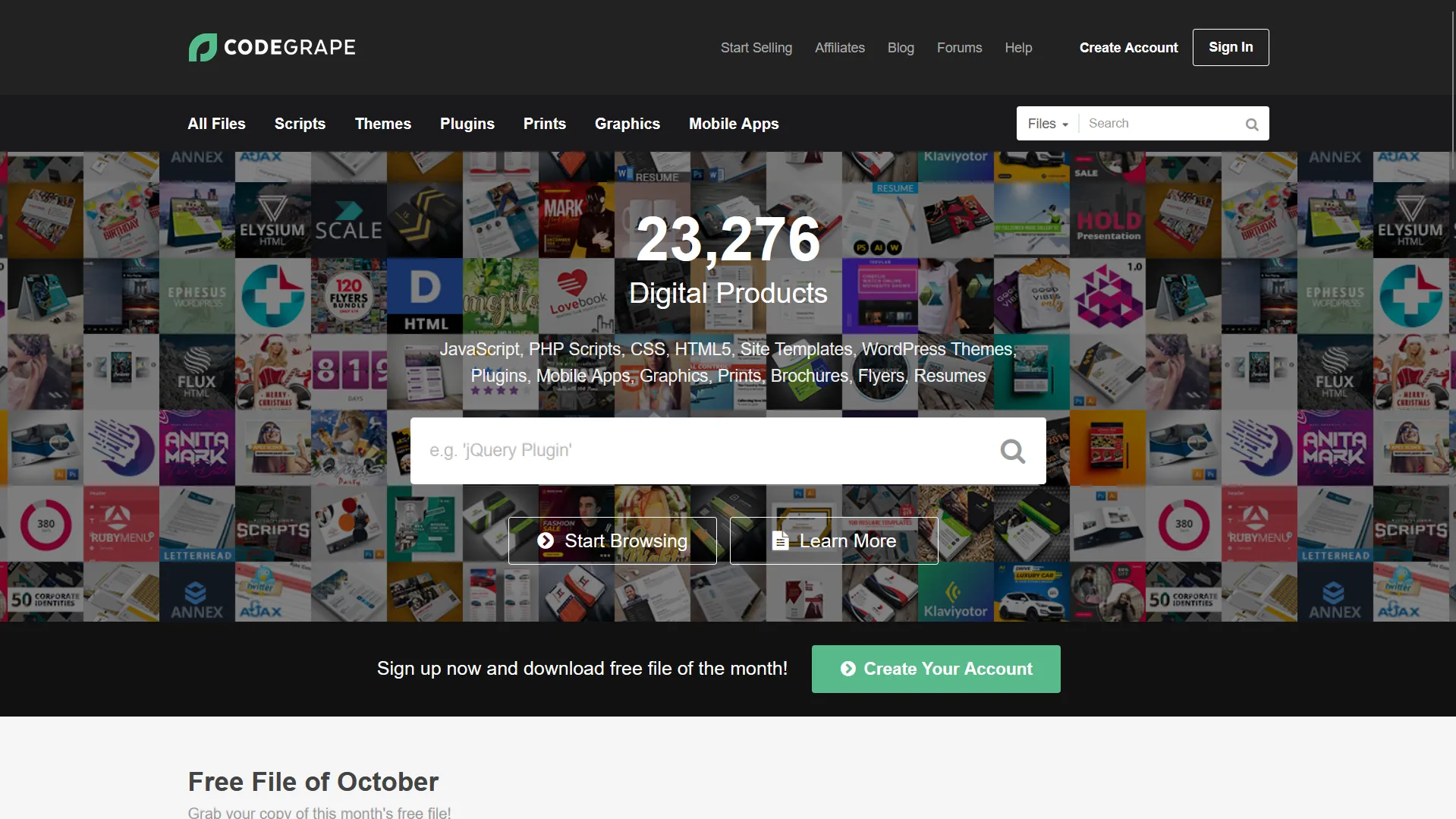 CodeGrape: Marketplace for code, themes, plugins, graphics, and prints | AlternativeTo