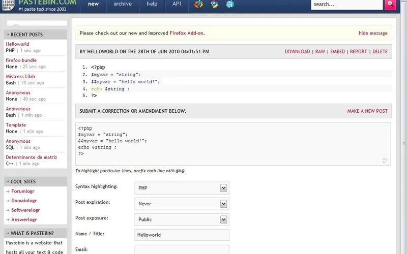 Pastebin.com: Reviews, Features, Pricing & Download | AlternativeTo
