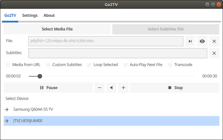 Go2TV: Cast media files to UPnP/DLNA Media Renderers and Smart TVs ...