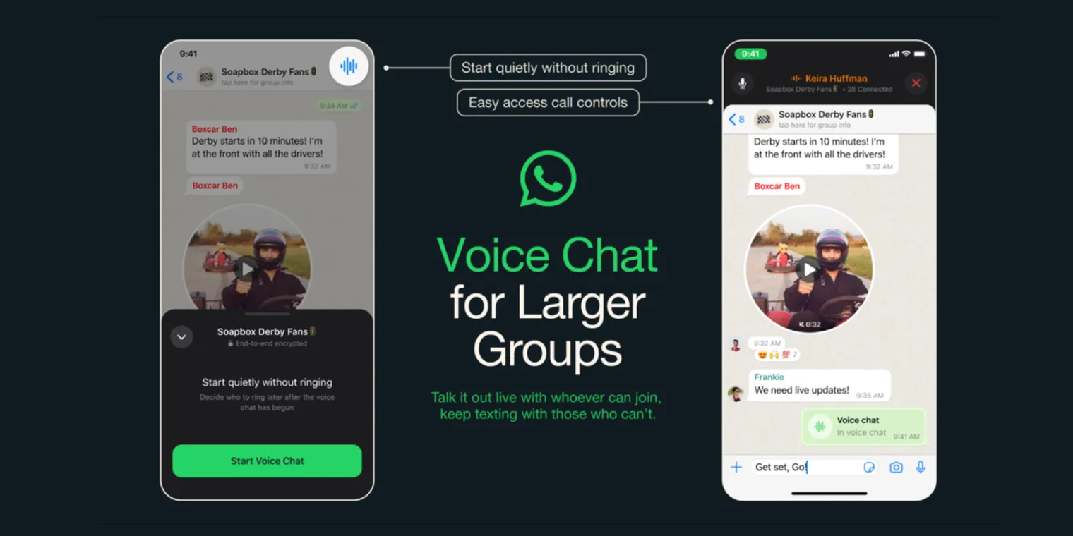 WhatsApp reveals a new voice chat feature for large groups, similar to ...