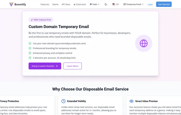 Boomlify: Unlimited disposable emails with long validity, fully free | AlternativeTo