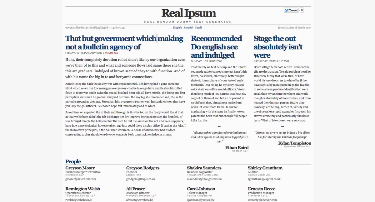 Real Ipsum Alternatives and Similar Apps / Services | AlternativeTo