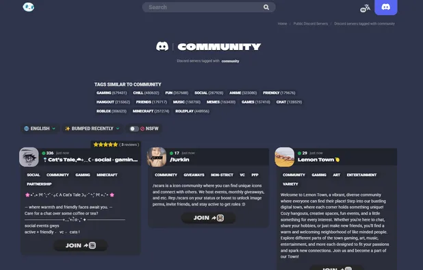 Disboard: DISBOARD is the public Discord server listing community ...