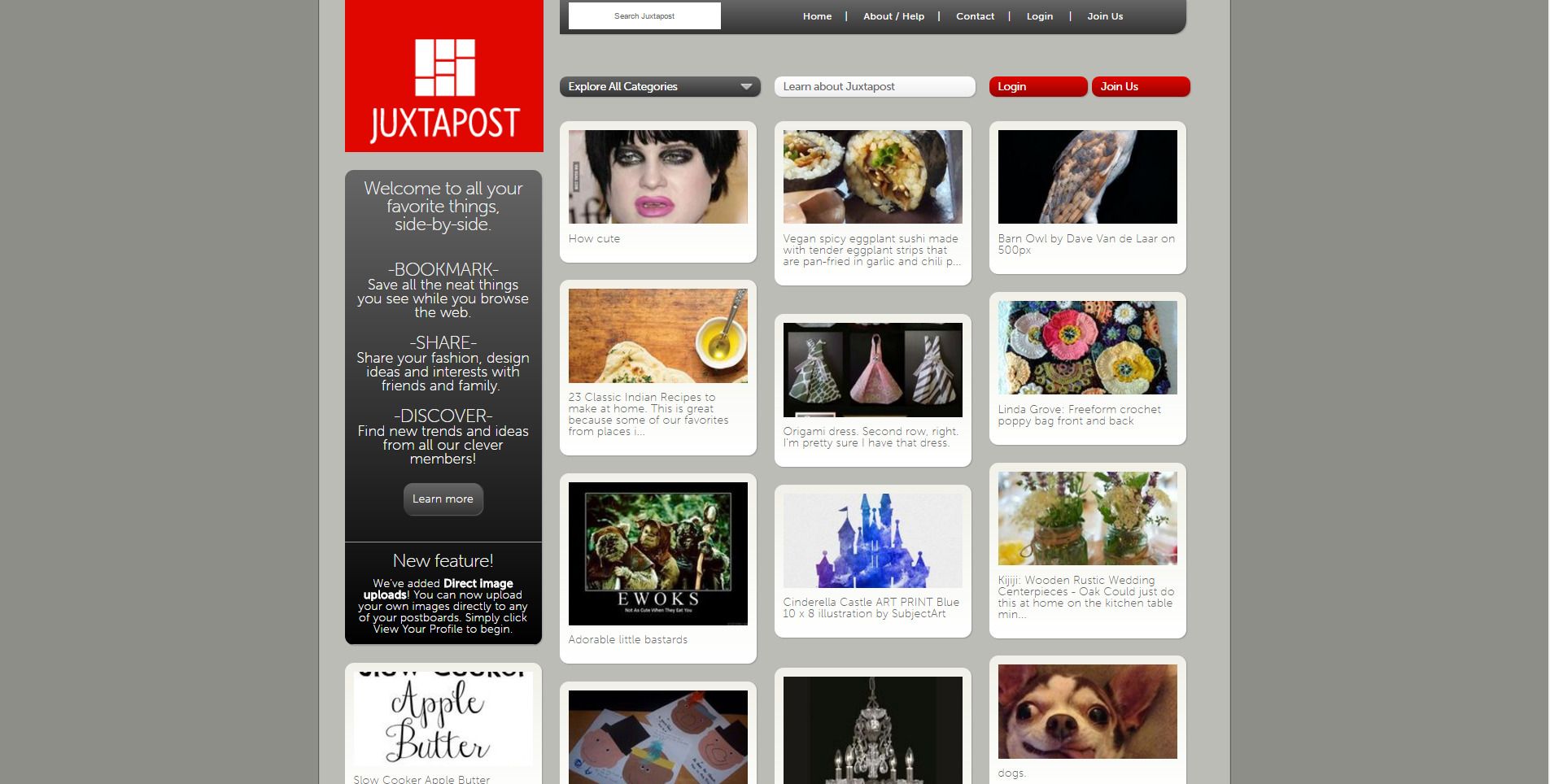 Juxtapost: Bookmark, share and discover all your favorite things, side ...