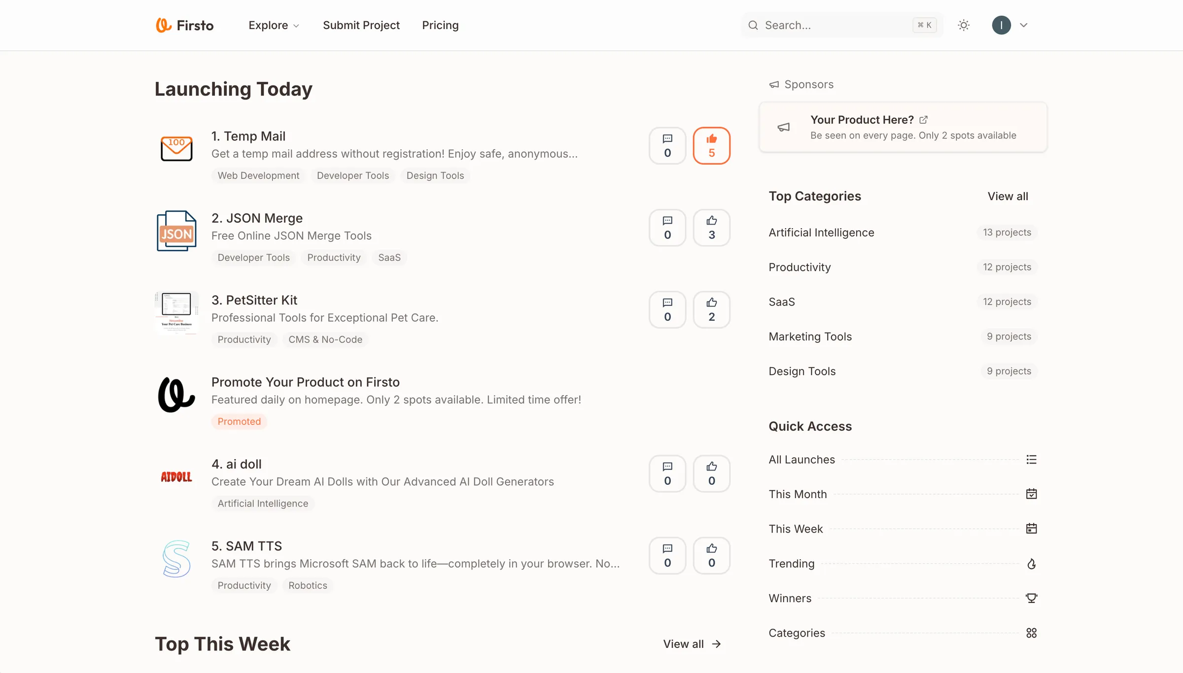Firsto: Product launch platform designed to give every maker, startup, and indie | AlternativeTo