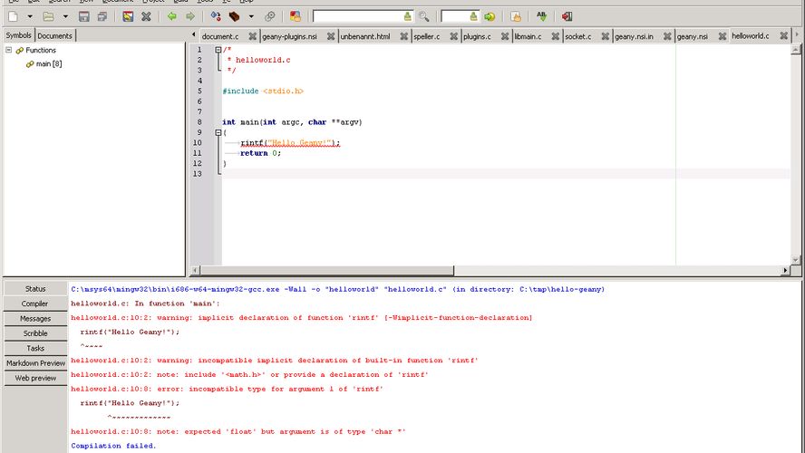 Geany: Powerful, stable and lightweight programmer's text editor that ...