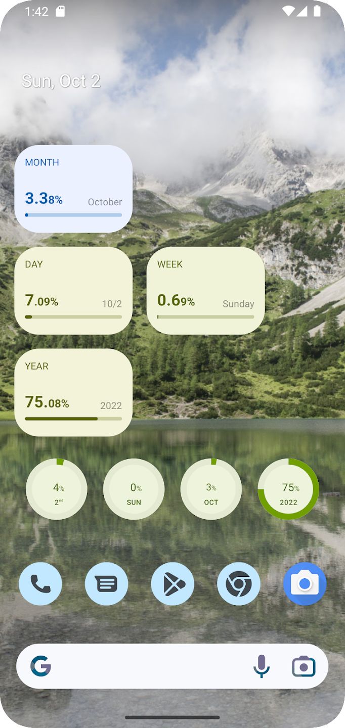Yearly Progress: Android app which provides beautiful widgets, which ...