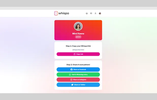 Whispa: / Get anonymous messages and honest feedback about yourself ...