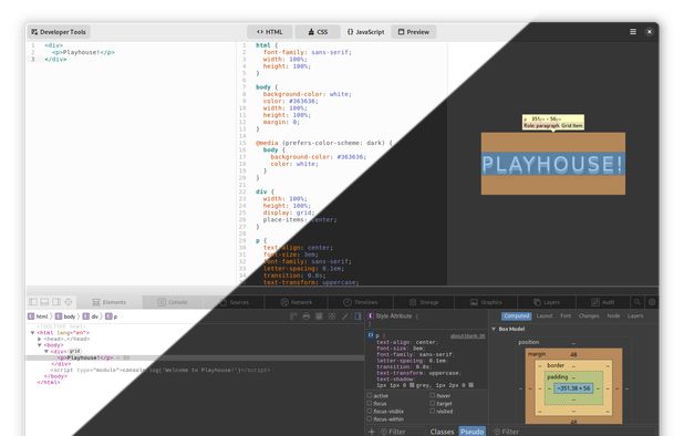 Playhouse: Playground for HTML/CSS/JavaScript | AlternativeTo