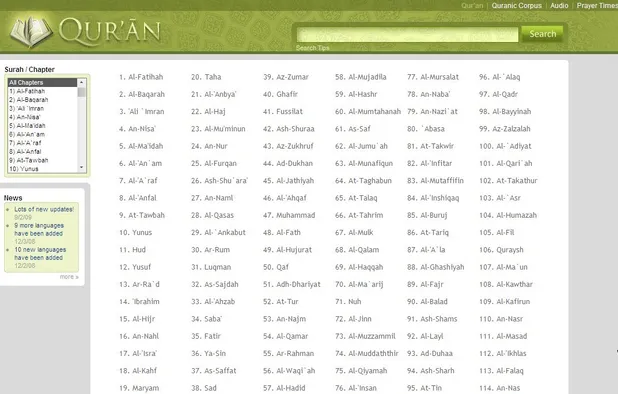 Quran in Different Languages: Read the translation of the Quran ...
