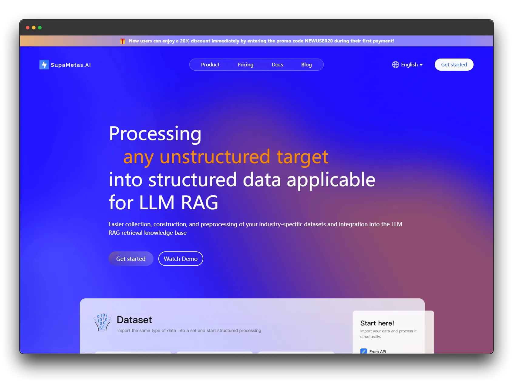 Supametas.AI: Unstructured data ETL platform that processes data into structured formats for ...