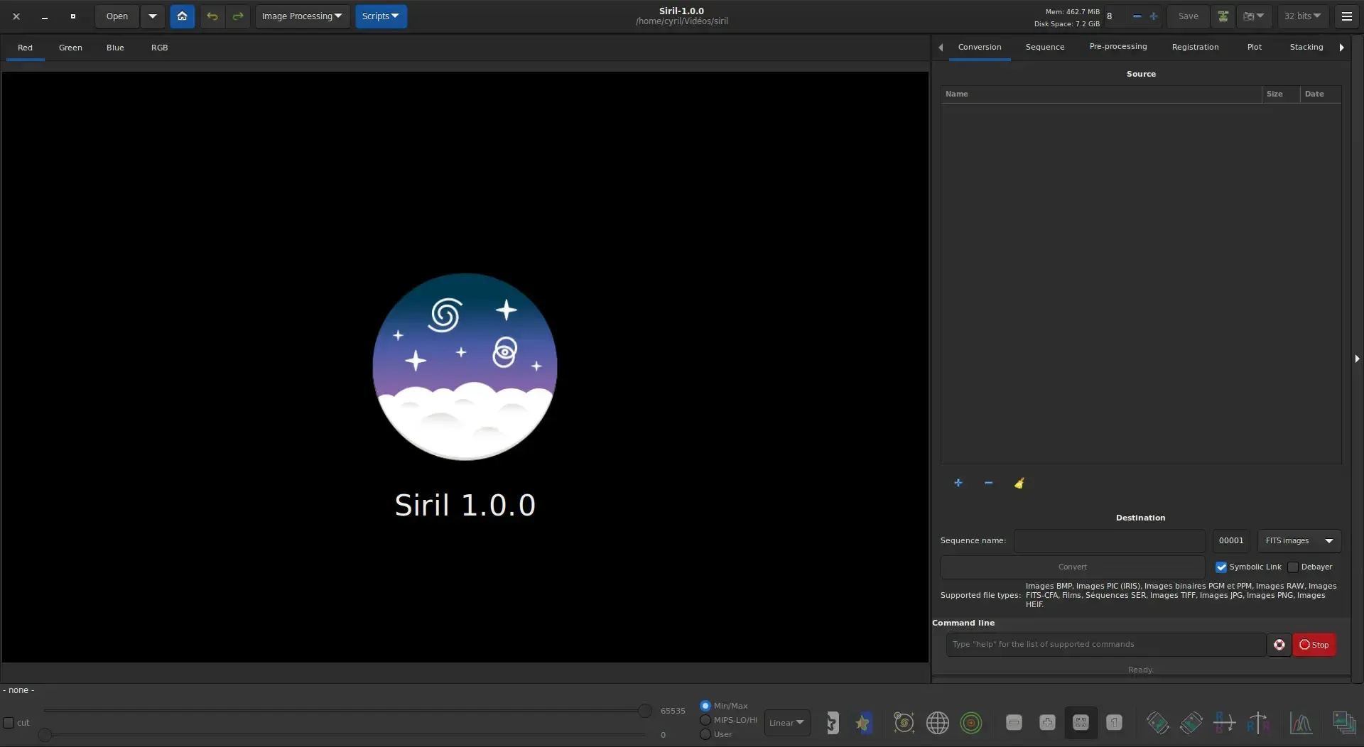 Siril: Astronomical image processing tool, able to convert, pre-process ...