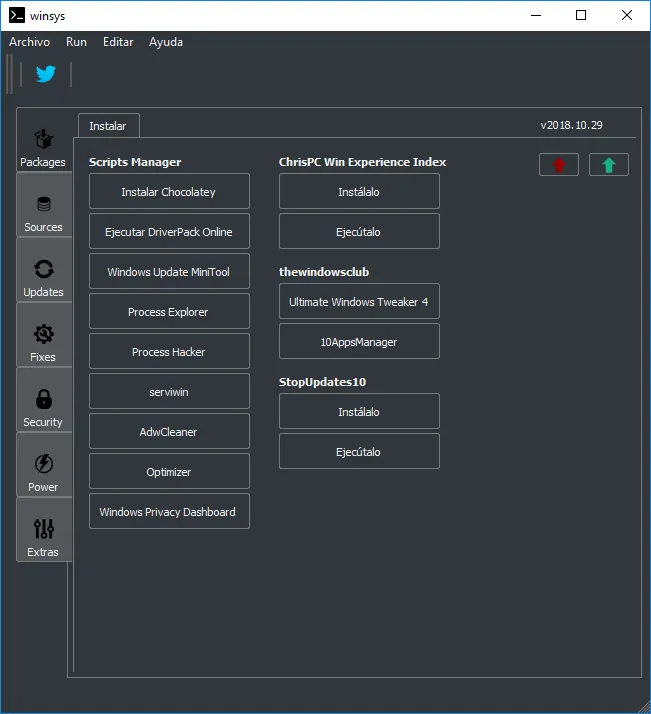 winsys: Software installer of a helpful program list, able to do ...