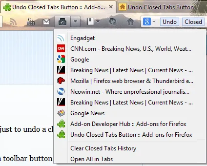 Undo Closed Tabs Button Alternatives and Similar Apps | AlternativeTo
