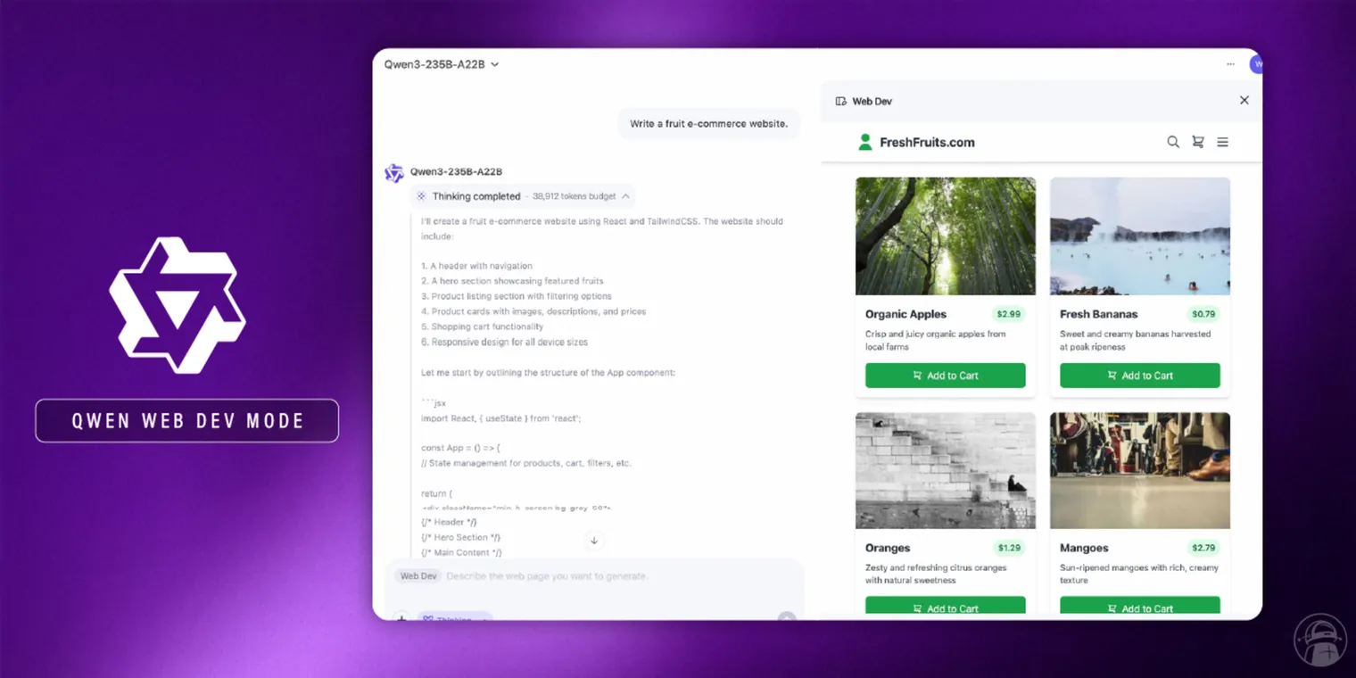 Alibaba adds in-chat front-end code generation to Qwen Chat platform ...