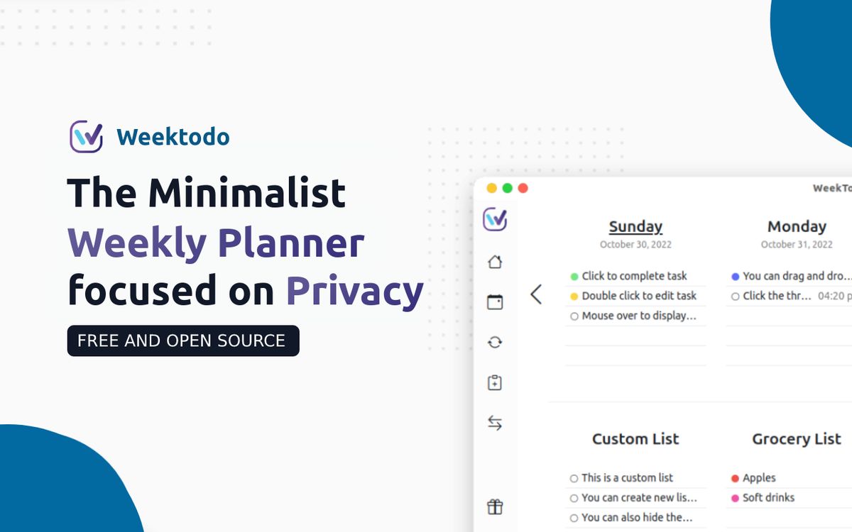 WeekToDo: App Reviews, Features, Pricing & Download | AlternativeTo