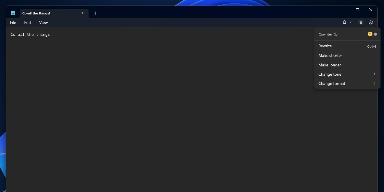 Microsoft is planning to introduce new AI-driven 'Cowriter' feature in Notepad | AlternativeTo