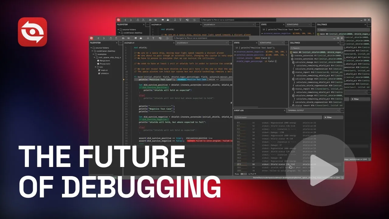 CodeTracer: User-friendly time-traveling debugger designed to support a ...