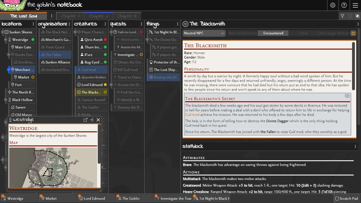 The Goblin's Notebook: Single-pane view of your tabletop RPG campaign ...