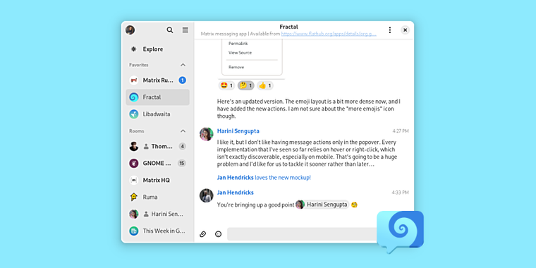 Matrix messaging client Fractal 5 is a complete GTK 4 rewrite with enhanced features | AlternativeTo