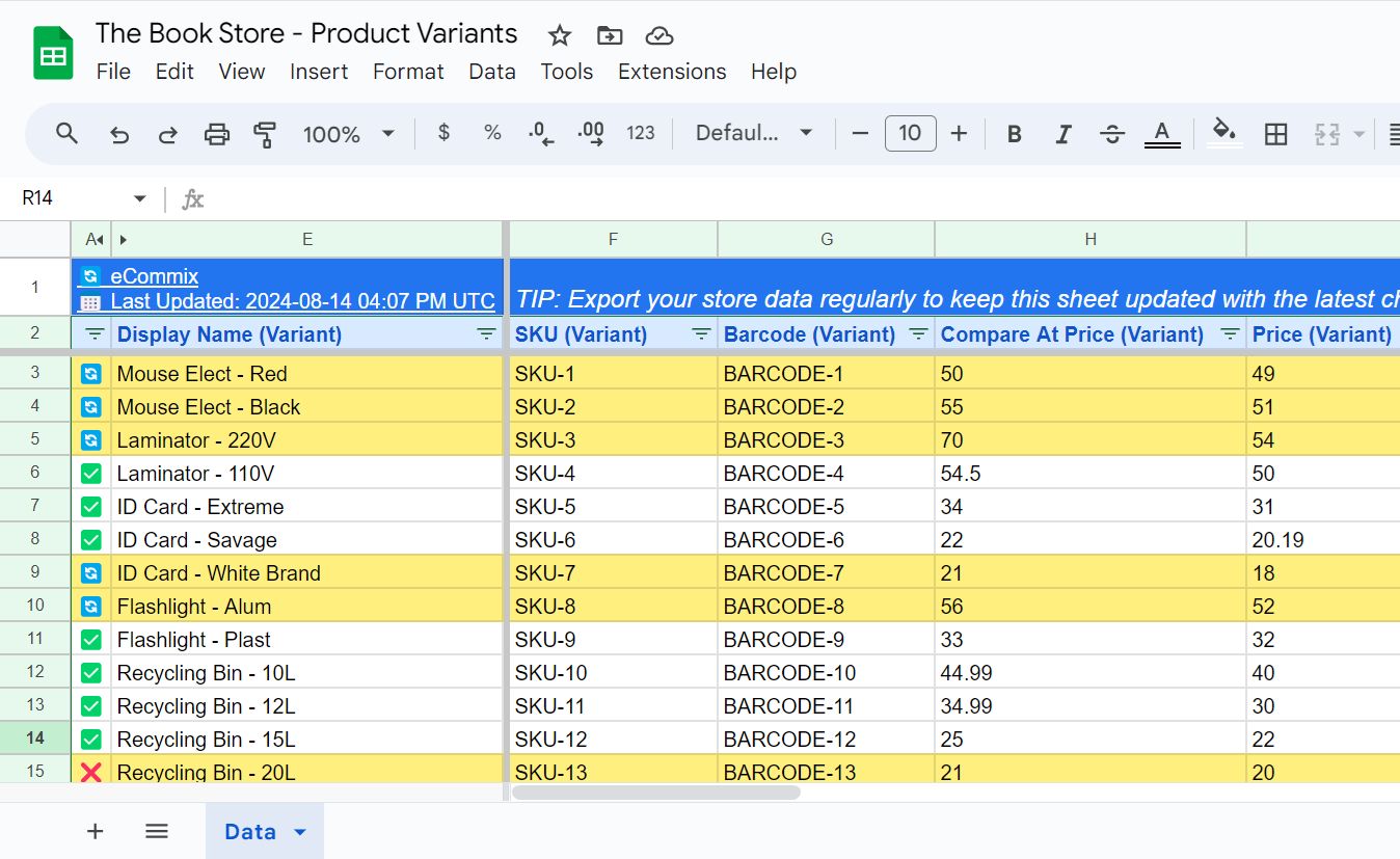 eCommix: Export, import, and sync your Shopify store with Google Sheets | AlternativeTo