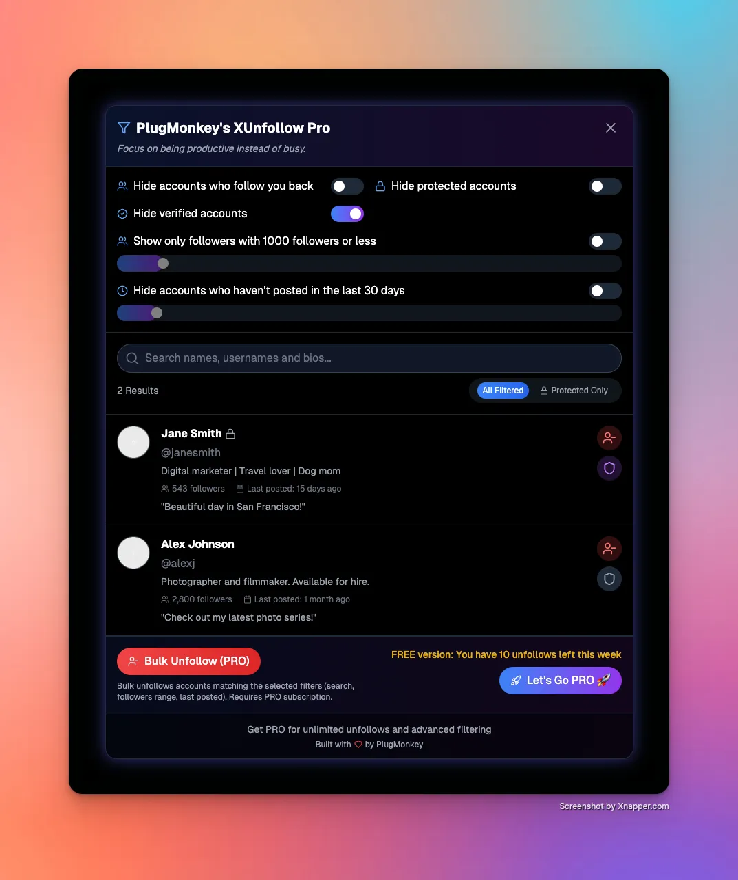 PlugMonkey's XUnfollow Pro Alternatives and Similar Extensions & Add-Ons | AlternativeTo