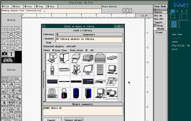 Xfig: Interactive drawing tool which runs under X Window System Version ...