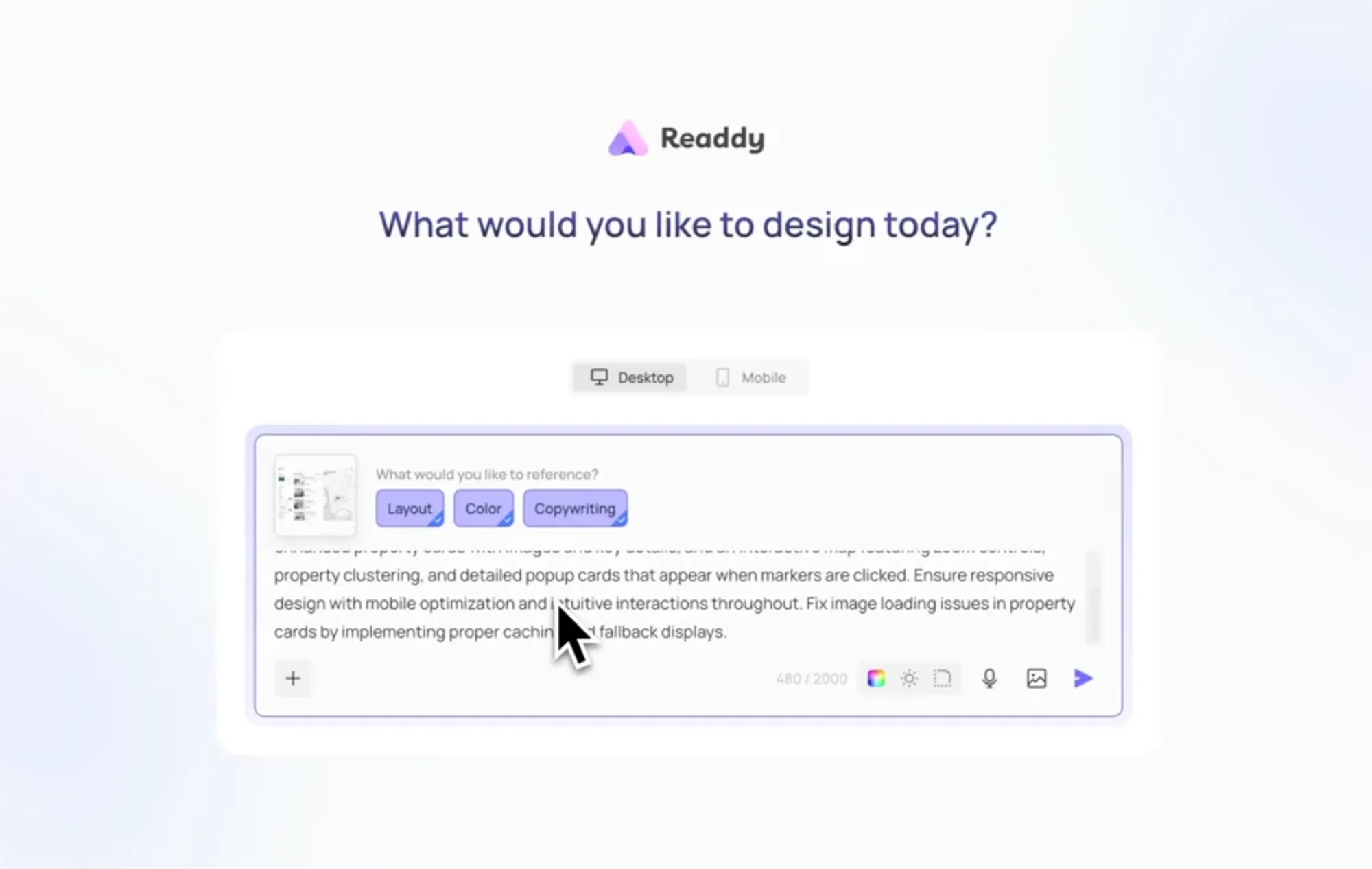 Readdy: Meet your product designer. Text-to-UI, with beautiful design ...