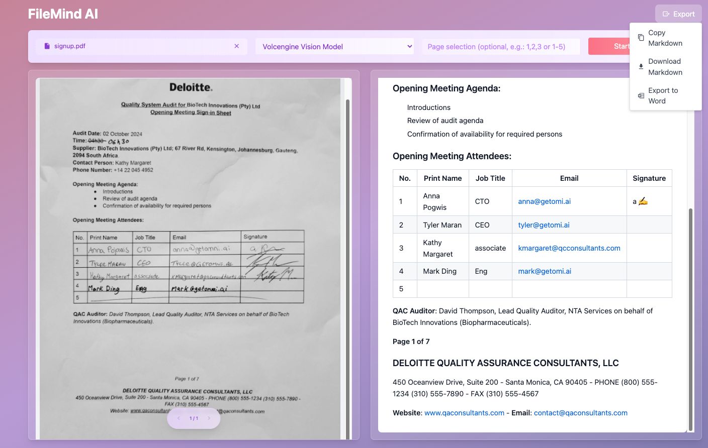FileMind AI: Advanced document conversion tool that leverages AI technology to transform ...