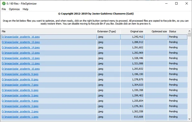 FileOptimizer: Advanced file optimizer featuring a lossless file size ...
