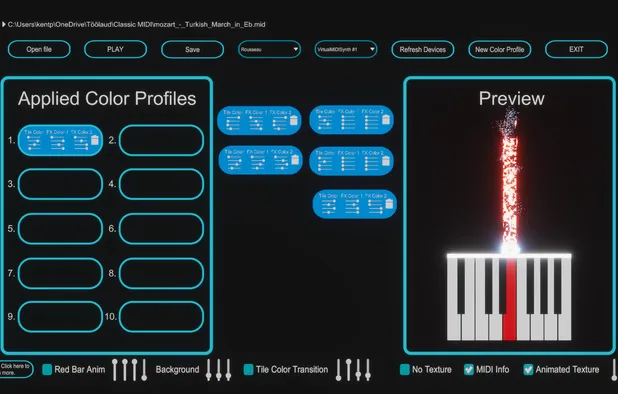 Piano VFX: Free piano visualizer with advanced particle effects ...