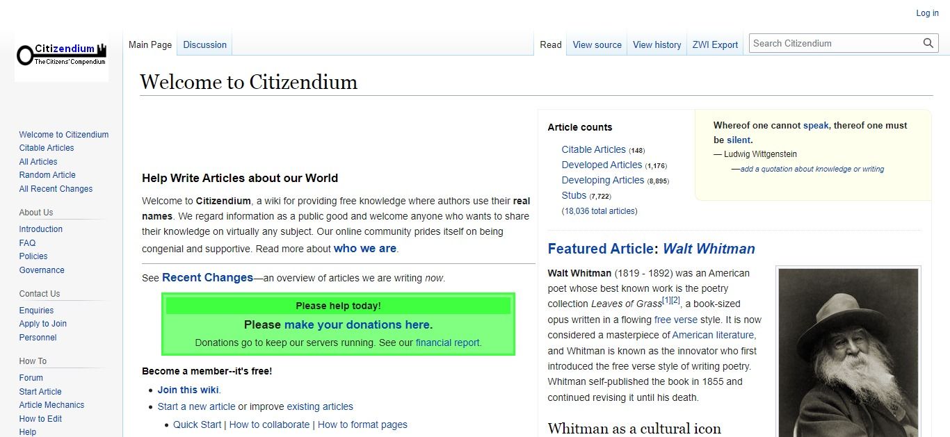 Citizendium: A wiki for providing free knowledge where authors use ...