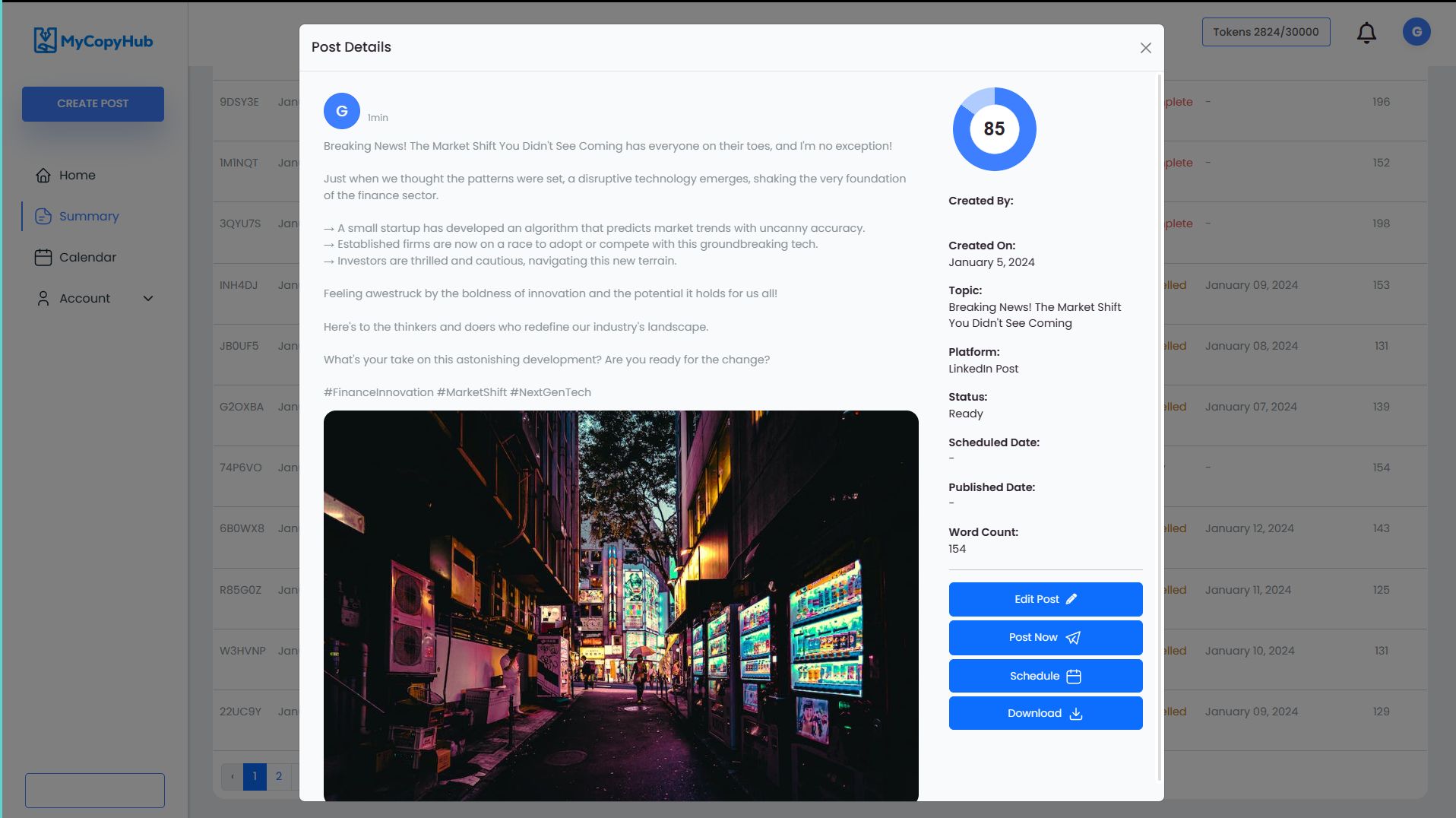 MyCopyHub: AI platform focused on LinkedIn, offering tools for content creation | AlternativeTo