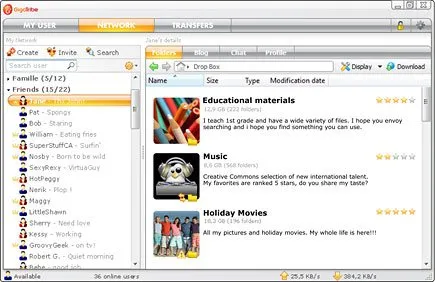 Gigatribe: Allows you to share all your documents, movies, pictures ...
