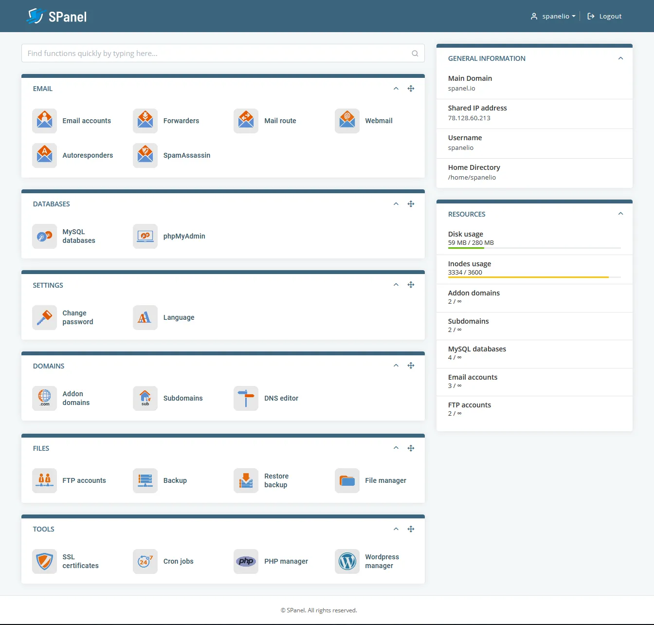 SPanel: “all-in-one” quick and easy replacement for cPanel which will ...