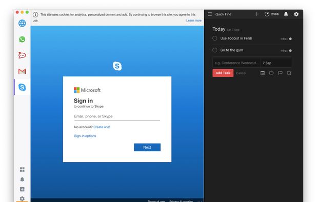 Ferdi: Helps you organize how you use your favourite apps by combining ...