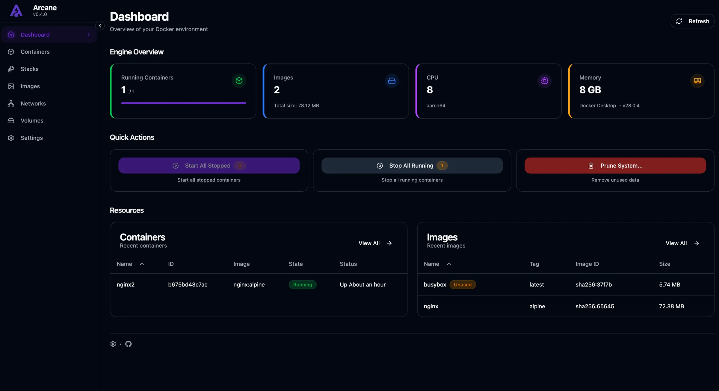 Arcane - Docker Management UI: Simple and elegant Docker management UI ...