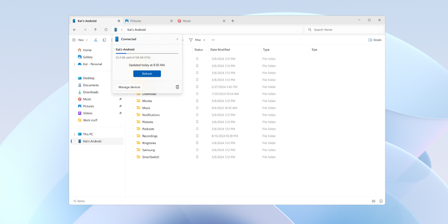 Windows 11 tests wireless file explorer access for Android phones in ...