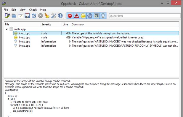 Cppcheck: Static analysis tool for C/C++ code | AlternativeTo