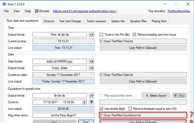 Snaz: A software that add functionnalities like countdowns, time, date ...