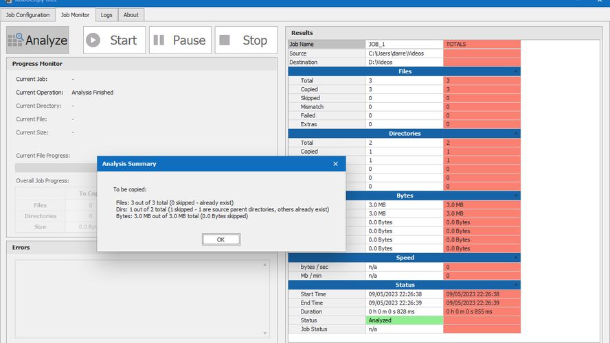 RoboCopy GUI: Visual interface for RoboCopy featuring job queuing, job ...