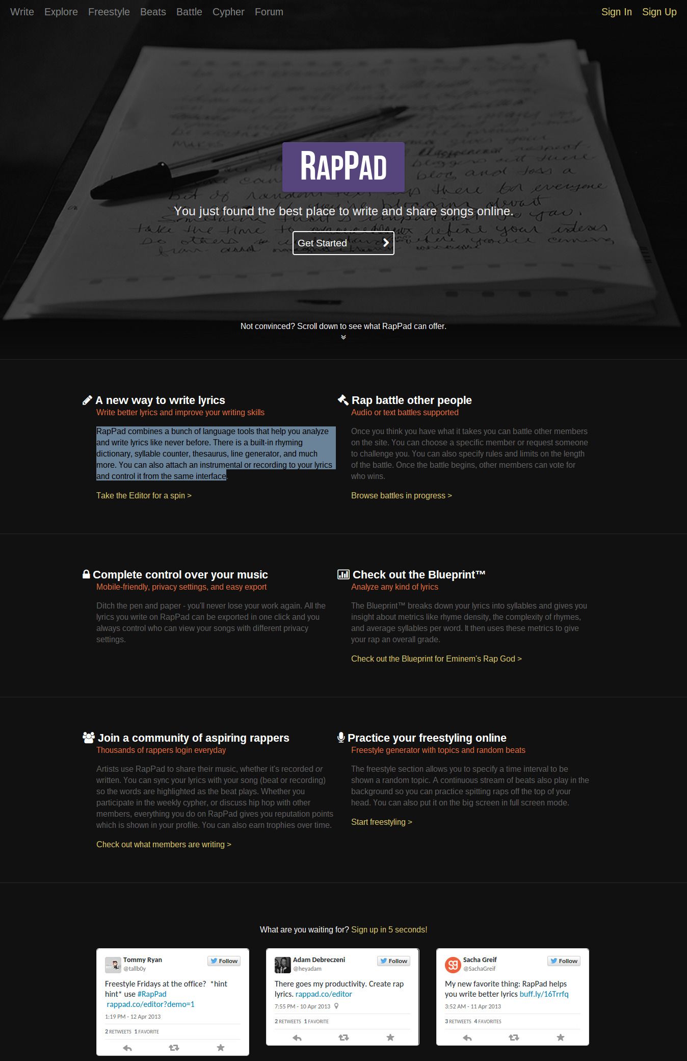 RapPad: Write and share lyrics | AlternativeTo