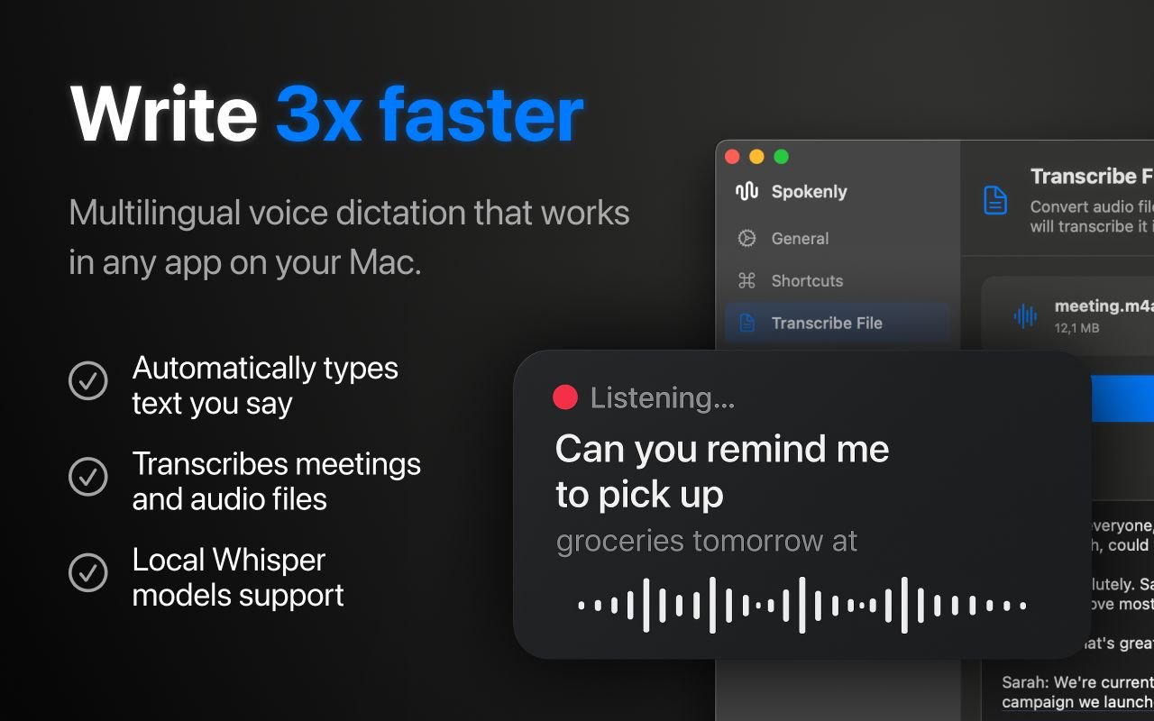 Spokenly: Experience effortless voice-to-text on your Mac. | AlternativeTo