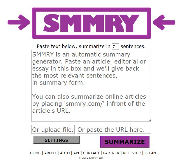 SMMRY: Summarize articles, editorials and essays automatically ...