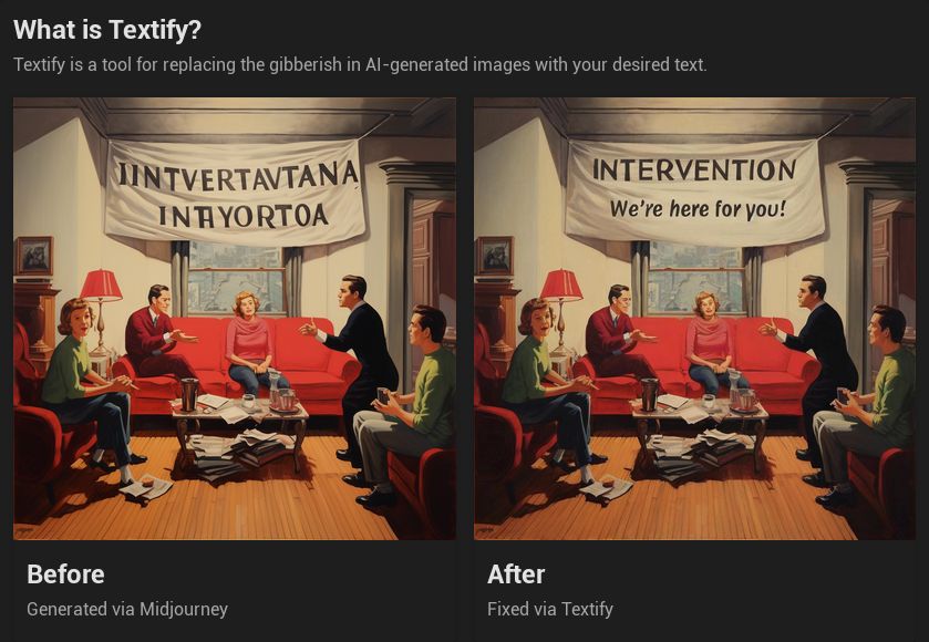 Storia Textify: Textify is a tool for replacing the gibberish in AI-generated images with your ...