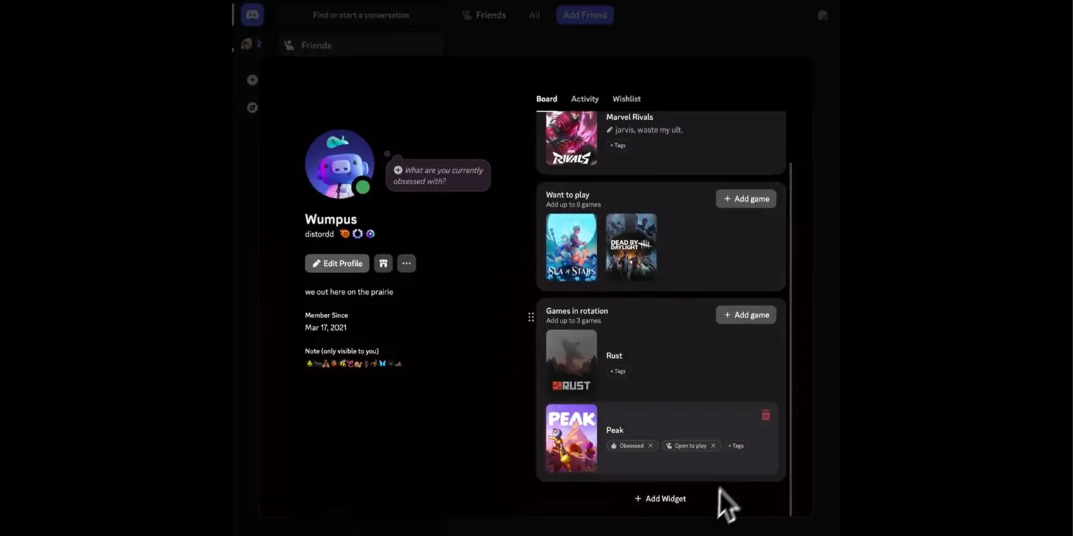 Discord introduces profile widgets for sharing games and activities ...