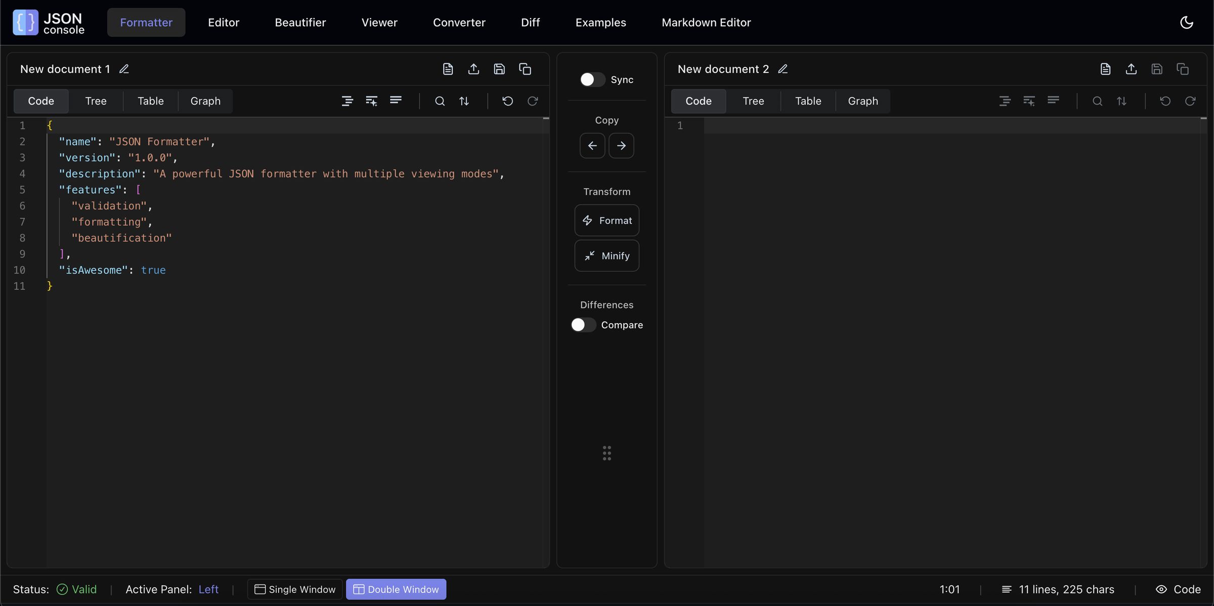 JSONConsole.com: A powerful online JSON formatter, editor and validator with multiple ...